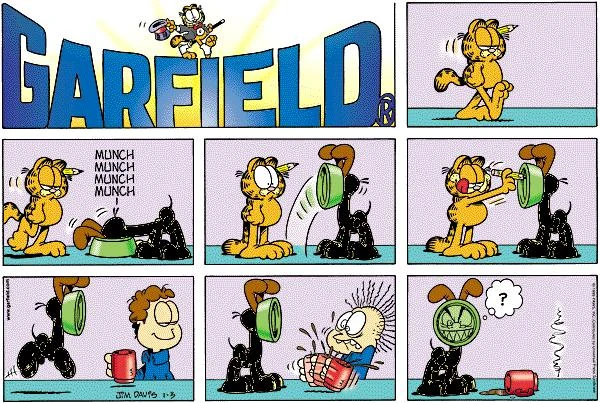 Dark Odie cartoon | Garfield comics, Comics, Comic strips