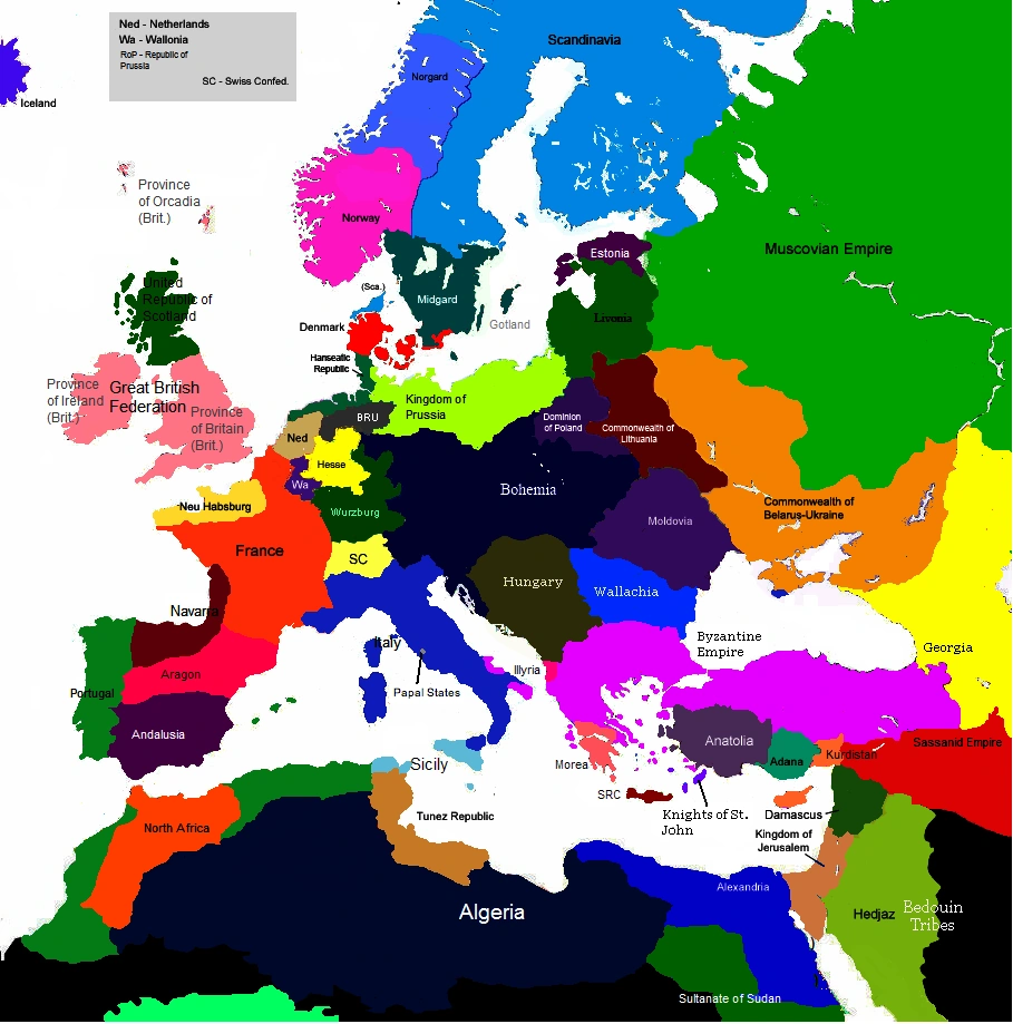 Europe 1430, 1770-1800 (Map Game) - Alternative History